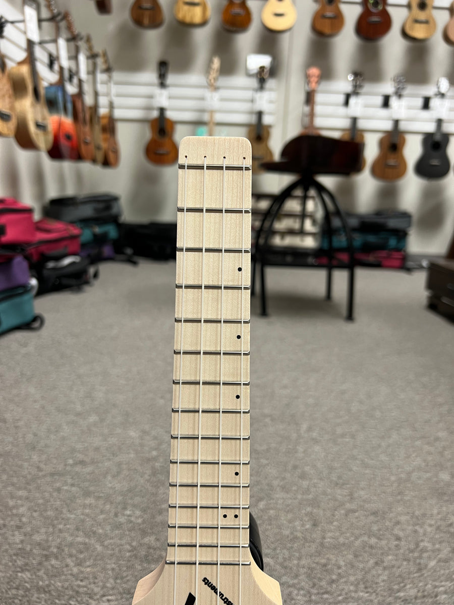 Risa UKS363-MP Solid Maple Stick Soprano Travel Electric Ukulele w/Case - Aloha City Ukes