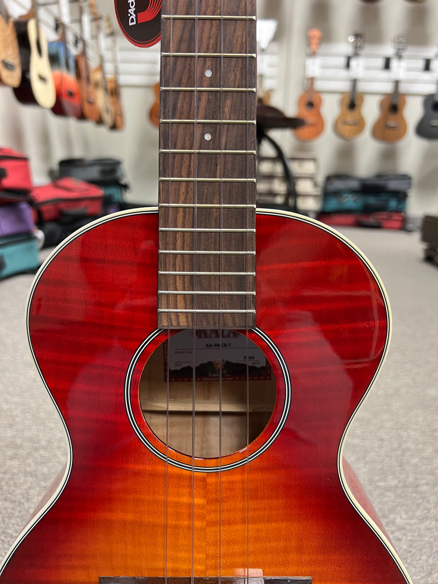 KALA KA-FMCB-T Flame Maple Tenor Ukulele - Cherry Burst - Aloha City Ukes