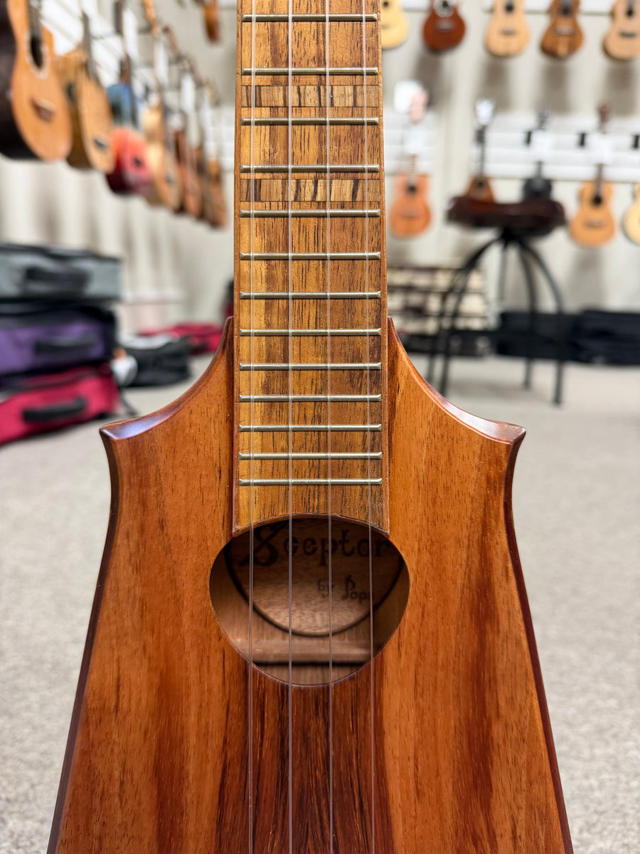 KoAloha Pops Made Custom Solid Koa Sceptre Tenor Ukulele w/Case - Made ...