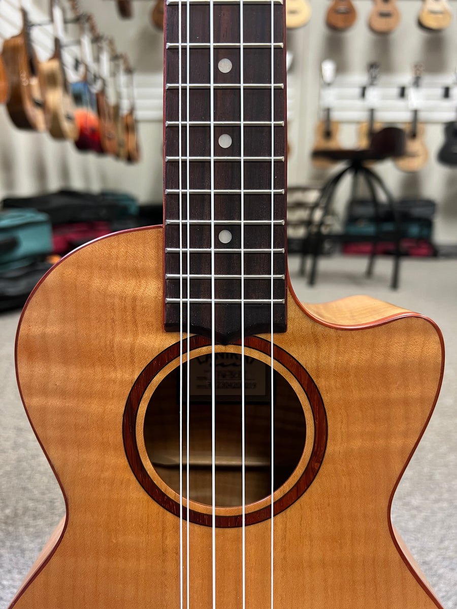 Lanikai FM-5CET Flamed Maple 5 String Tenor Ukulele w/Case - Cutaway ...
