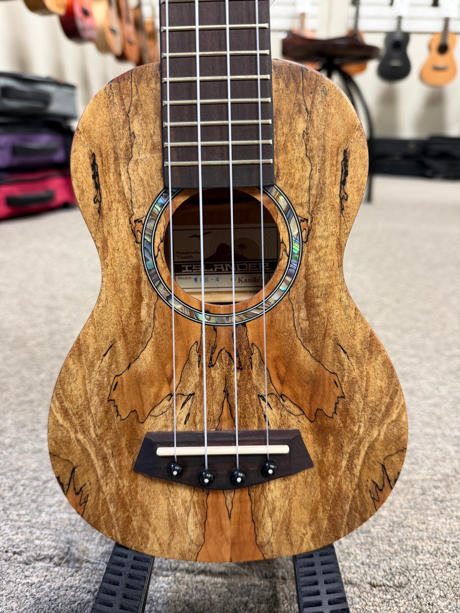 Islander by Kanile'a MAS-4 Spalted Maple Soprano Ukulele - Aloha City Ukes