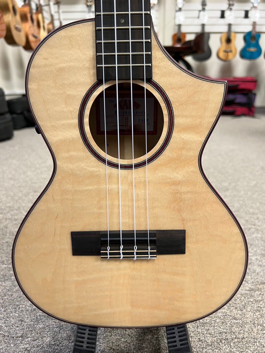 KALA KA-ASFM-T-CE Solid Flamed Maple Tenor Electric Ukulele w/Case - Aloha City Ukes