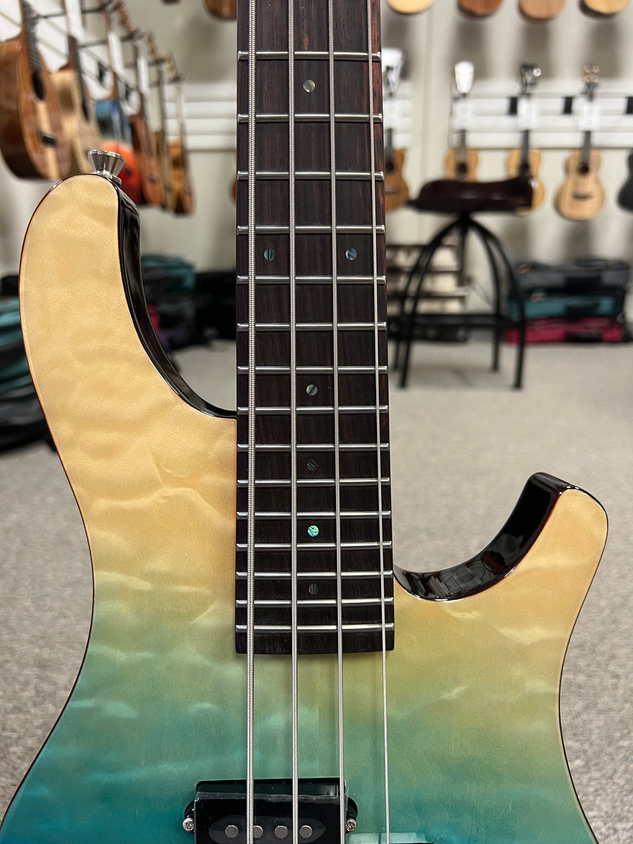 Flight Electric Mini Bass Ukulele w/Case - Transparent Blue TBL - Rock ...