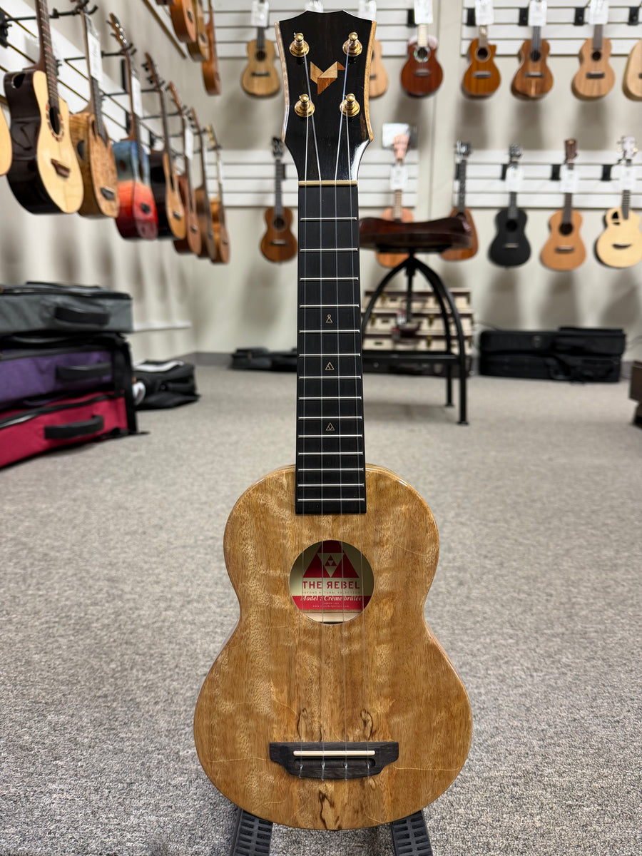 Rebel Creme Brulee Solid Mango Soprano Ukulele w/Case - B Stock - Aloha ...