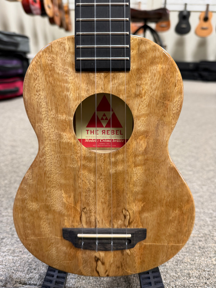 Rebel Creme Brulee Solid Mango Soprano Ukulele w/Case - B Stock - Aloha ...