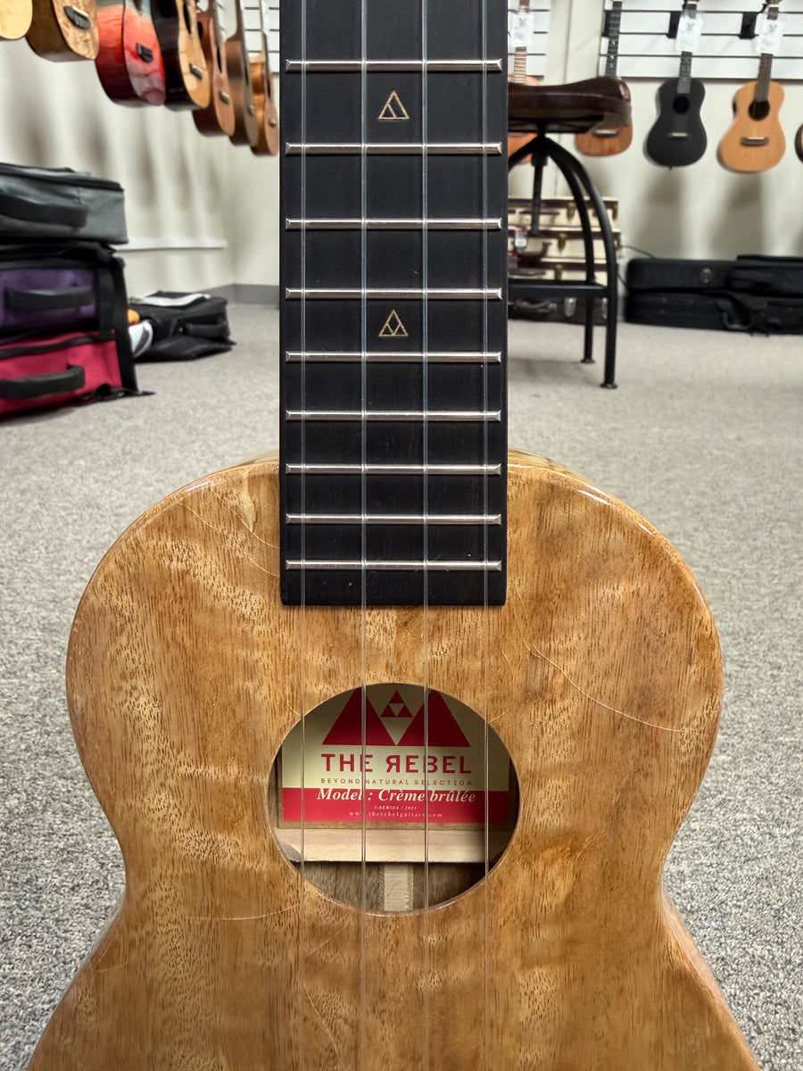 Rebel Creme Brulee Solid Mango Soprano Ukulele w/Case - B Stock - Aloha ...