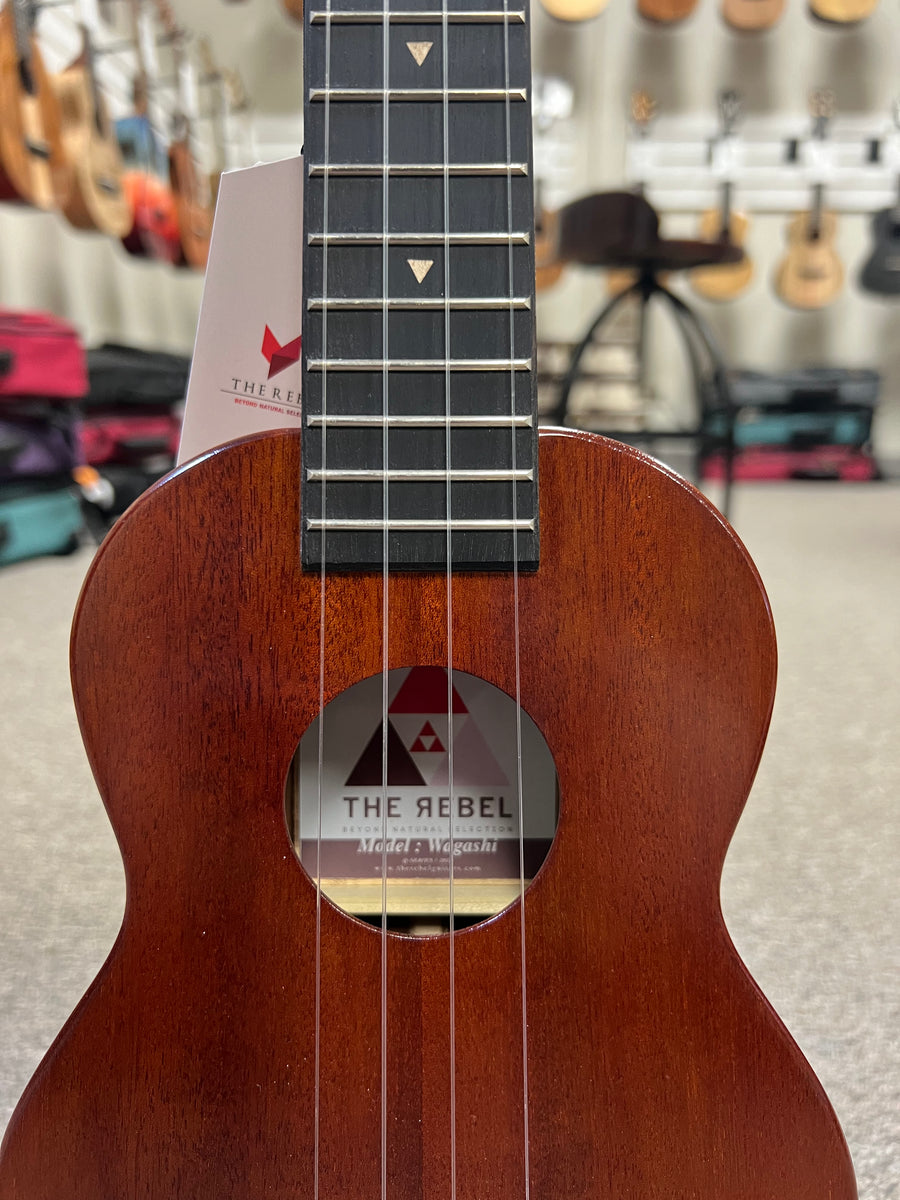 Rebel "Wagashi" Solid Mahogany Soprano Ukulele w/Case - Limited Edition ...