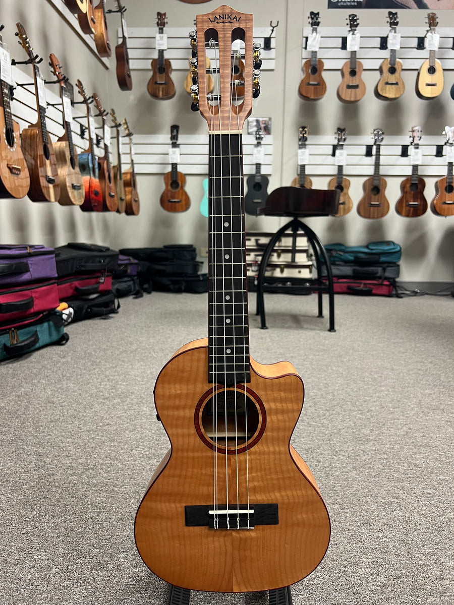 Lanikai FM-5CET Flamed Maple 5 String Tenor Ukulele w/Case - Cutaway ...