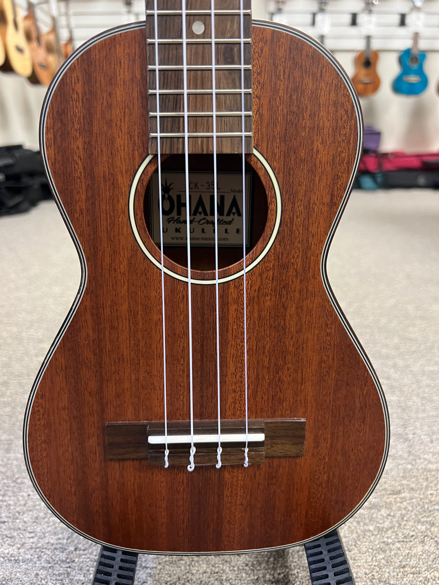 Ohana CK-35L Solid Mahogany Concert Long Neck Ukulele - Satin Finish ...