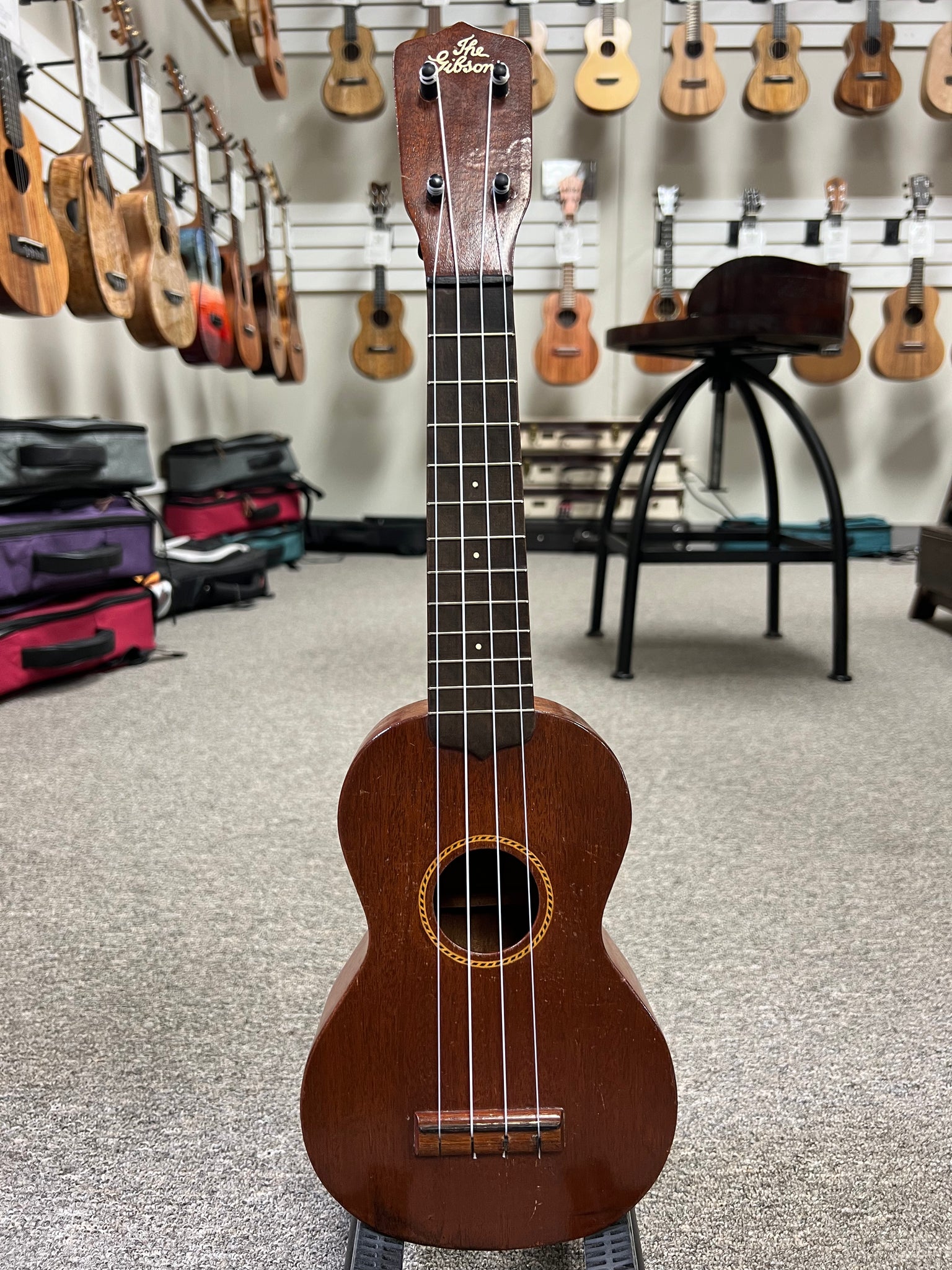 Vintage Gibson Solid Mahogany Soprano Ukulele w/Case Late 20's/Early30 ...