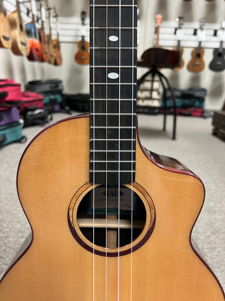 KALA KA-CT-SSRW-BG Solid Spruce/Rosewood Baritone Ukulele w/Case ...