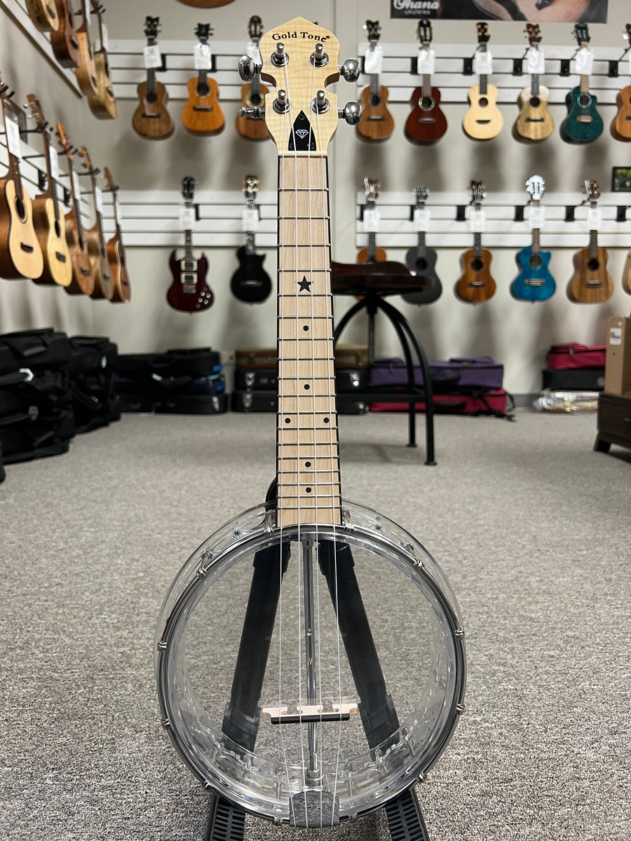 Gold Tone Little Gem Clear Diamond Concert Banjolele w/Case - See ...