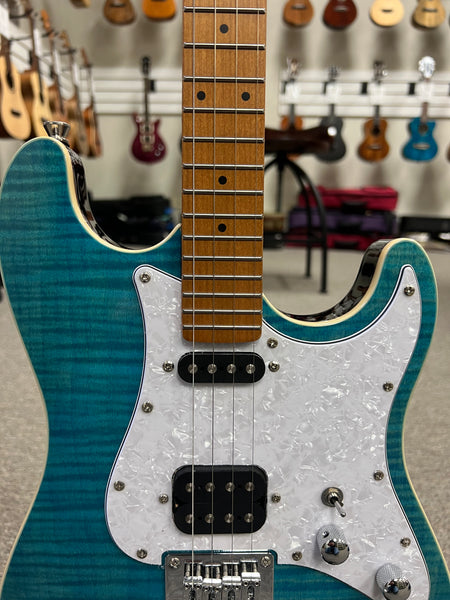 Flight Pathfinder OBL Ocean Blue Solid Body Electric Baritone Ukulele w ...