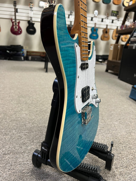 Flight Pathfinder OBL Ocean Blue Solid Body Electric Baritone Ukulele w ...