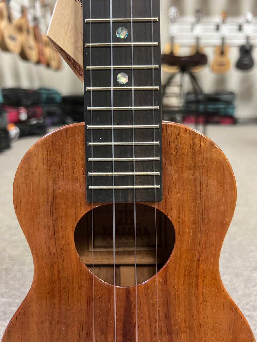 KoAloha KSM-02 Solid Koa Soprano Long Neck w/Case #2 - Concert Scale ...
