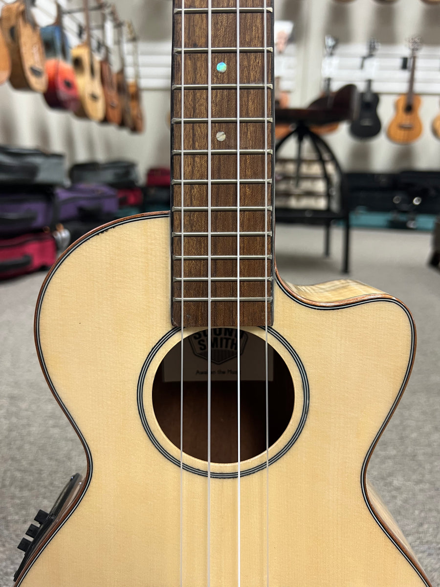 Sound Smith SSM-26CE Solid Spruce/Spalted Maple Electric Tenor Ukulele ...