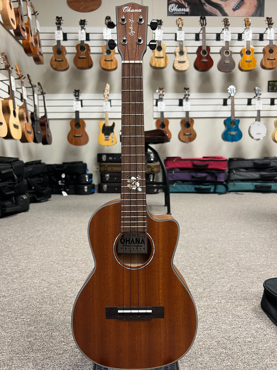 Ohana TK-25CE-CL Cynthia Lin Mahogany Electric Tenor Ukulele w/Case ...