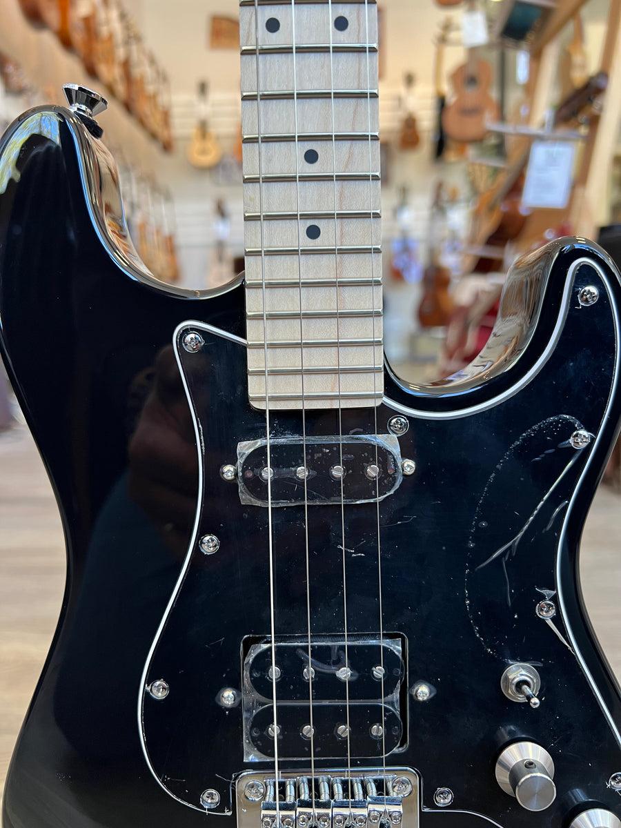 Risa Tenor ST Strat Style Black Steel String Electric Ukulele w/Case ...